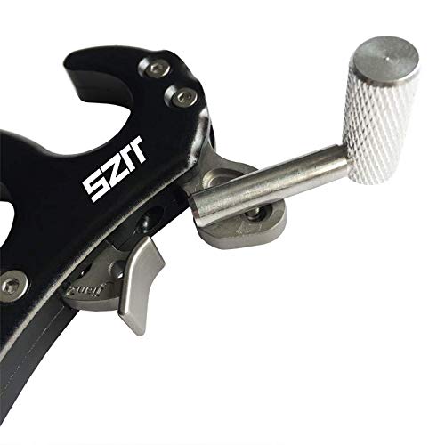 JJZS Aluminum Archery Release Aids for Compound Bow Adjustable Handheld 4 Finger Grip Compound Bow Release Thumb Trigger Bow Release for Hunting Archery Accessories