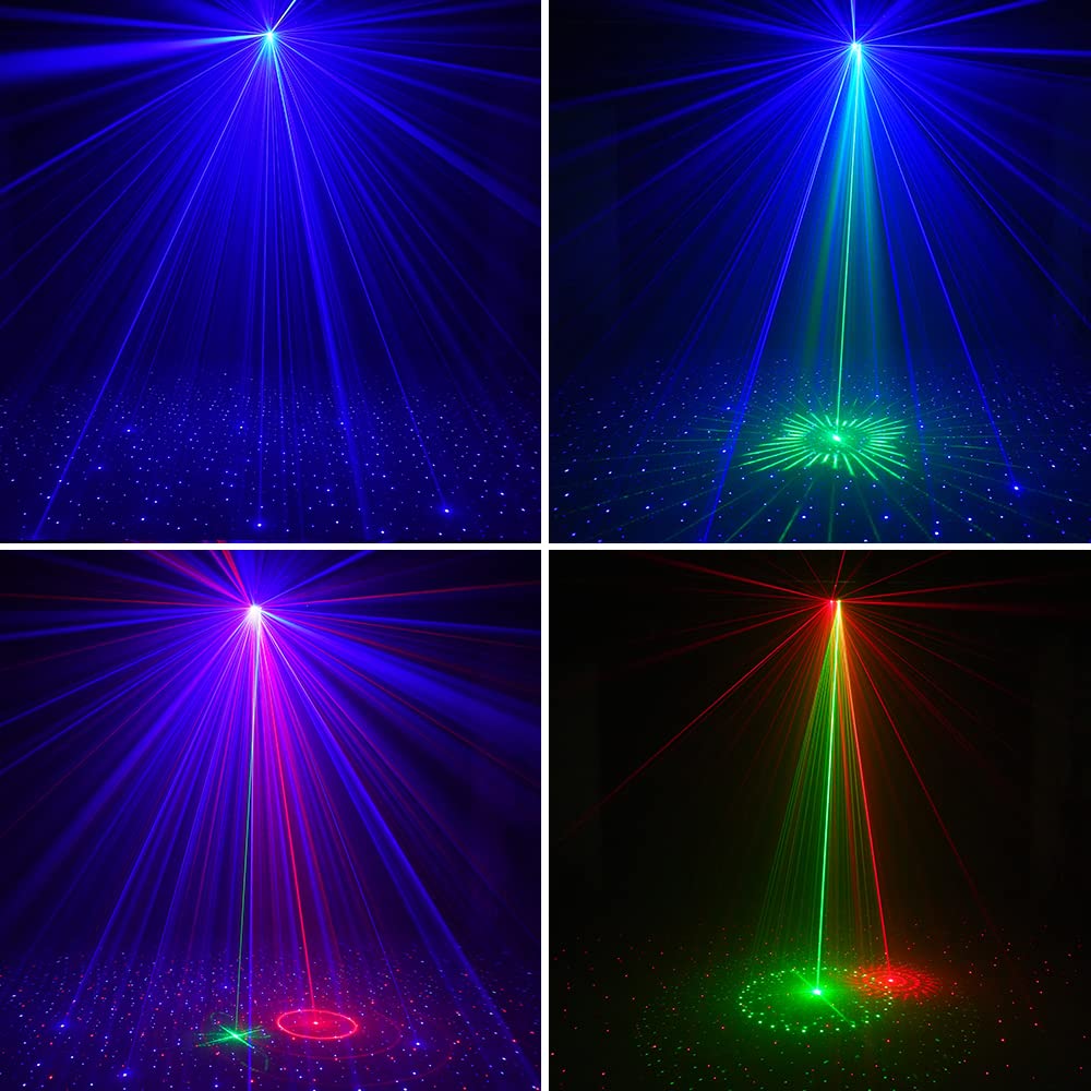 Laser Lights DJ Lights, Olaalite RGB Starry Sky Party Laser Stage Light, Disco Club Pattern Light with Sound Activated & DMX Control, Perfect for Wedding Party Disco Stage & DJ Lighting