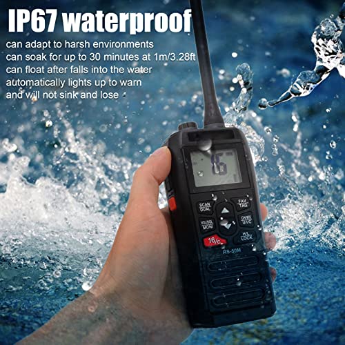 Marine Radio, High Sensitivity Noise Reduction Walkie Talkies Portable IP67 Waterproof for Ship (US Plug)
