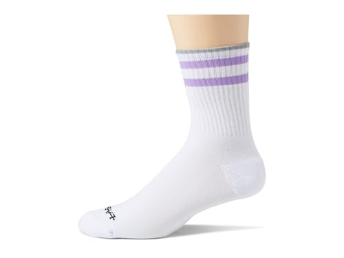 LABEL Go-To Block Stripe Socks White/Dark Grey/Lavender LG (US Men's Shoe 8-12, Women's Shoe 10-13)
