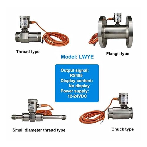 XAXAX Water Flow Meter, LWYD/LWYE Liquid Flow Meter Sensor, Transmitter RS485 of Pure Water Edible Oil Methanol Beer Gasoline Milk Alcohol,Gallon, QTS, PTS, L, m³(LWYD-DN12)