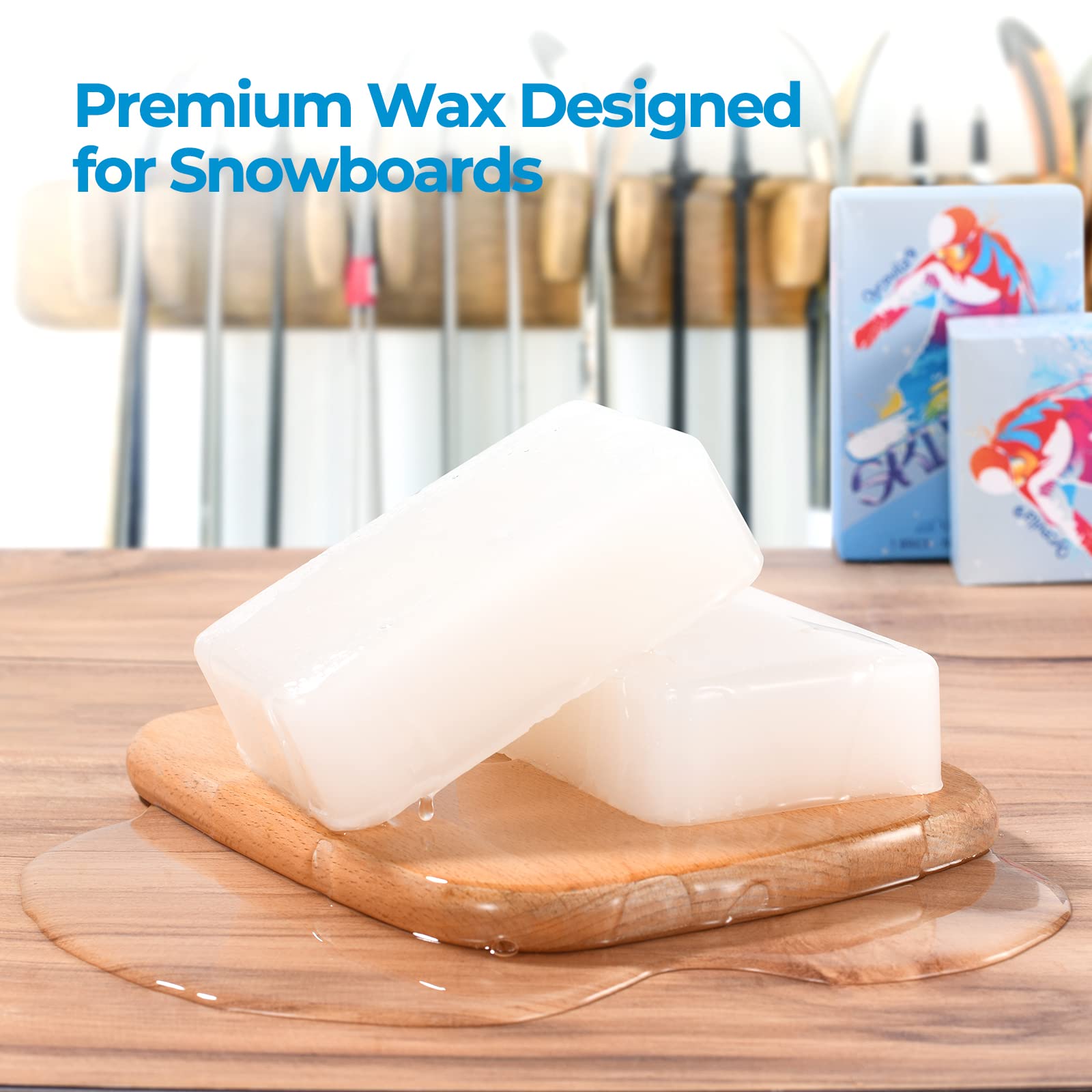 Oycevila 250G Snowboard Wax(8.8OZ), Premium Blend Ski Wax, Biodegradable High Speed Snowboard Wax Suitable for Nearly All Types of Skis