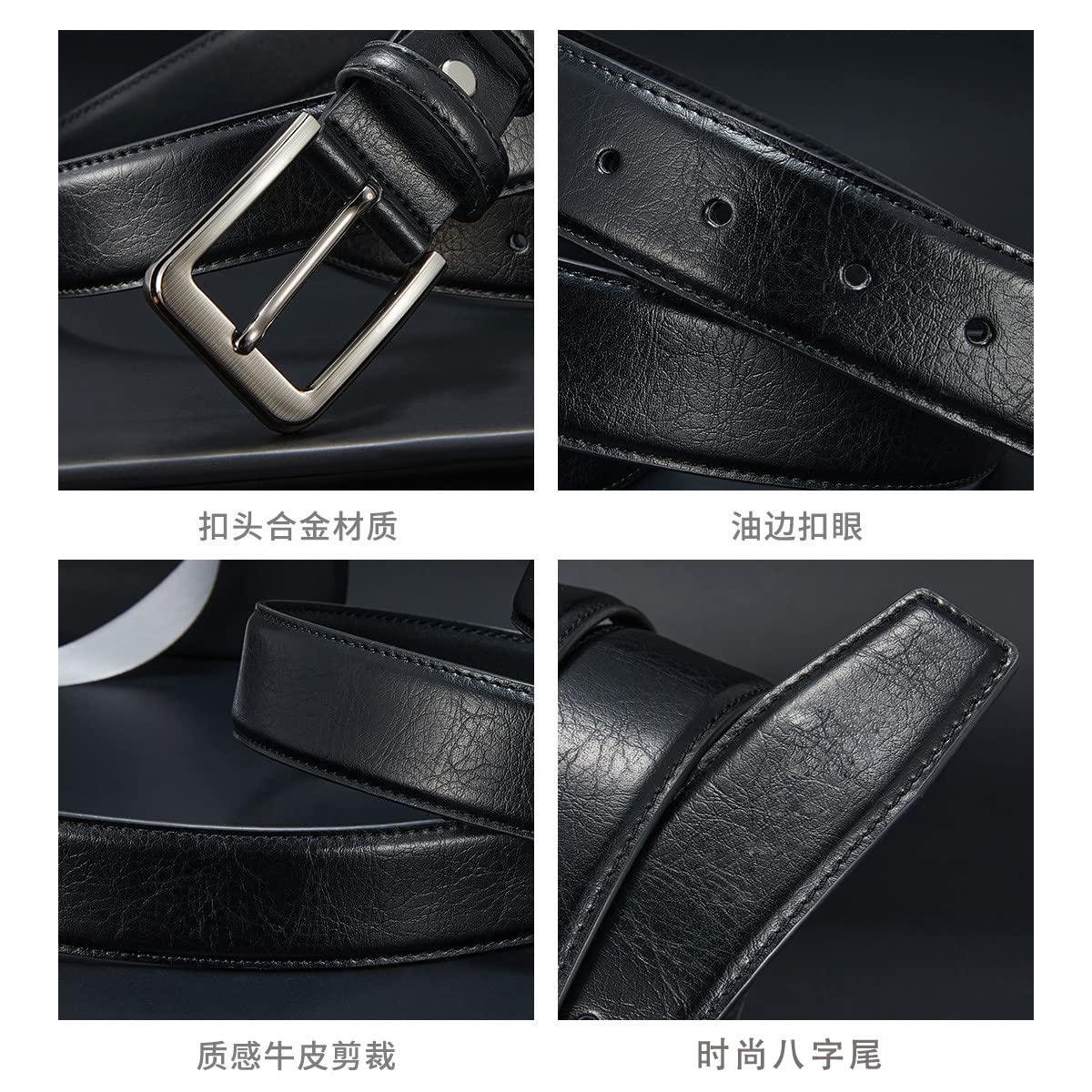 Lhelca Men's Belt Genuine Leather Dress Belt Business Casual, Men Gift for Valentines Wedding Father's Day(Gift Box)
