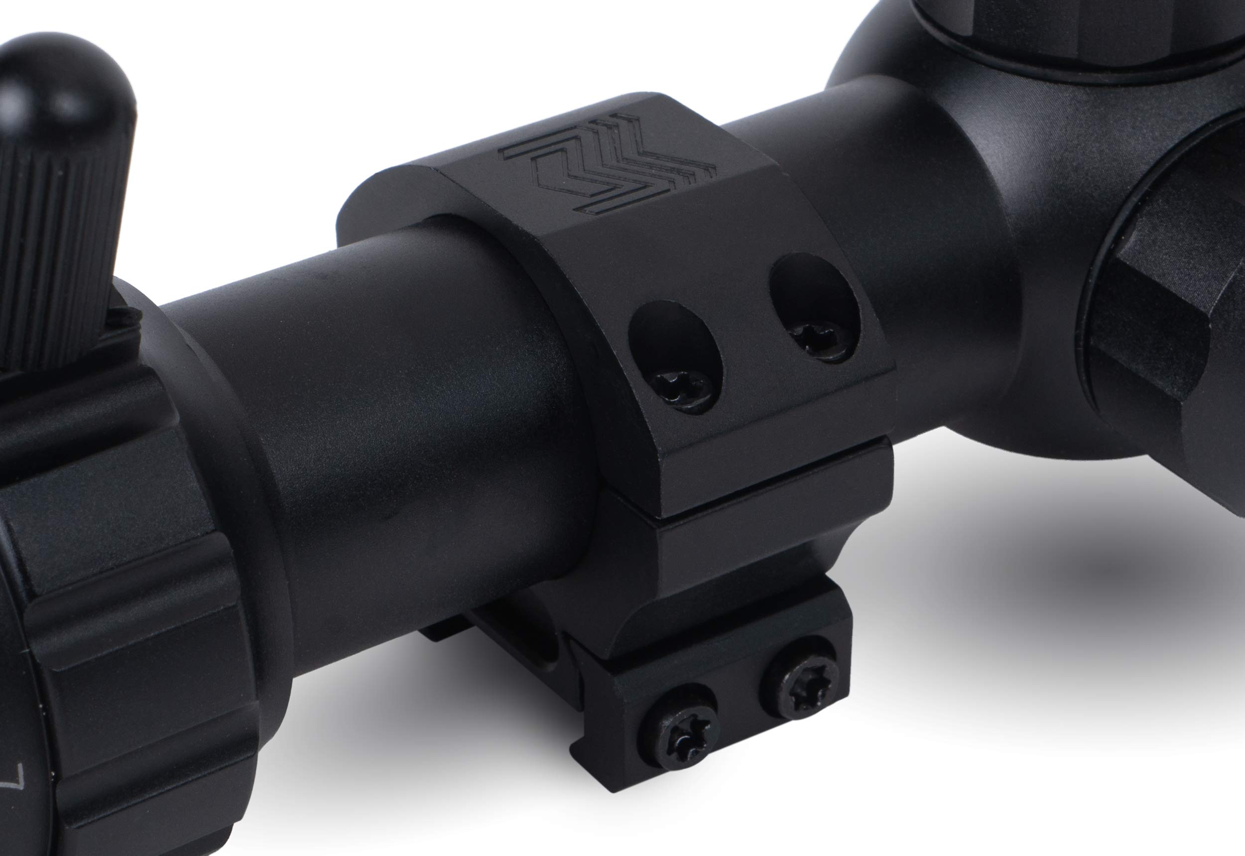Monstrum Precision Picatinny Scope Rings | 1 inch Diameter/Extra High Profile | 4-12x44 Rifle Scope with Adjustable Objective | Bundle