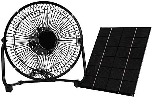 MarsPro Solar Panel Powered Fan Mini Exhaust Fan for Greenhouse Motorhome House Chicken House Outdoor Ventilation Equipment Ventilator for Pets