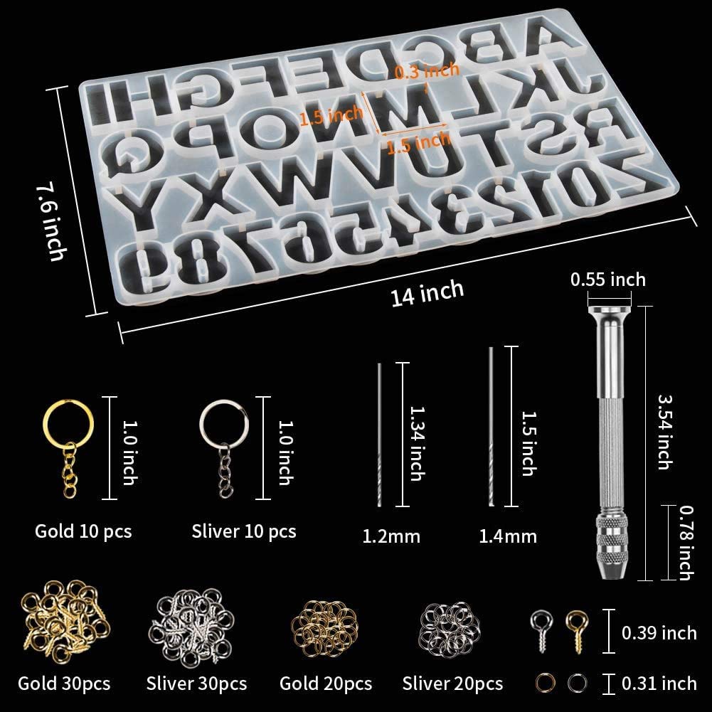 JOYYPOP Letter Resin Molds Backward Alphabet Silicone Mold for Making Resin Keychains, Pendant Jewelry, Epoxy Resin Crafts
