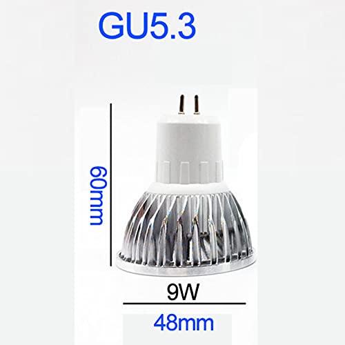 JUTHREE 9W LED gu5.3 Light Bulbs, Dimmable 90W Equivalent LED Halogen Replacement Bulbs, GU5.3 Bi-Pin Base, 900LM 60DegreeBeam Angle, AC 110V 6 Pack (3000K Warm White)