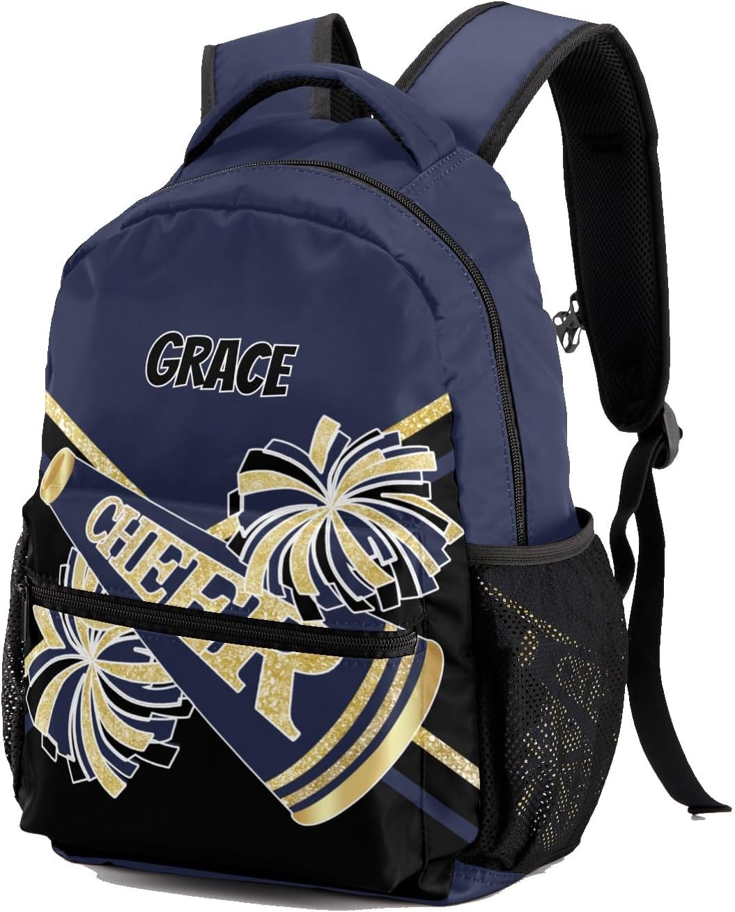 KLiHDSM Cheer Cheerleader Navy Waterproof Backpack Sport Shoulder Bag for Boys Girls