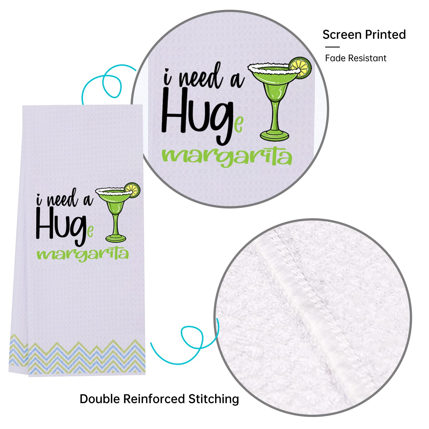 LXOMILL Margarita Funny Kitchen Towels, Margarita Taco Lovers Gifts, I Need A Huge Margarita, Cute Hostess, House Warming Gift