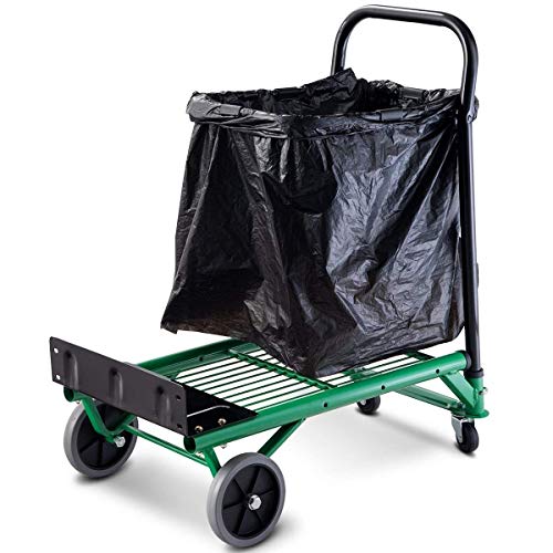 HWZQHJY Folding Luggage Cart Multi-Functional Dolly, Gardening Lawn Leaf Bag Support Platform Truck Cart, 200Lbs Load Capacity