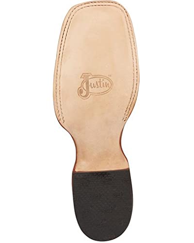 JUSTIN Boots Women's Hayes Tan 11` Blue Square Toe Boot Tan 7.5 B