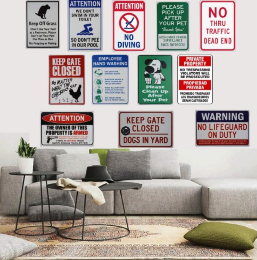 Wall Watch Out for - Tin Sign - Emergency Exit Only English Spanish Dual Language Tin Metal Signs Road Street Sign Outdoor Decor Caution Signs. 12 X 16 Inch