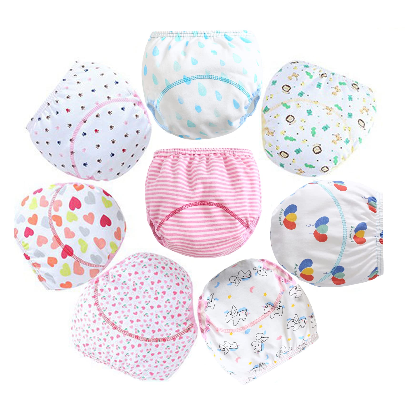 Orinery Cotton Reusable Baby Training Pants Unisex Potty Toddler Underpants Kids Waterproof Breathable Underwear 6-Pack (KT005-A, 2-3T)