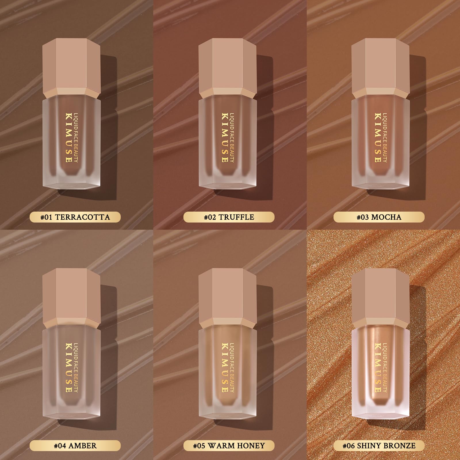 KIMUSE Soft Liquid Contour Stick, Glow Liquid Cream Bronzer, Weightless, Long-Wearing, Smudge Proof, Natural-Looking, Blendable, Bronzer Makeup