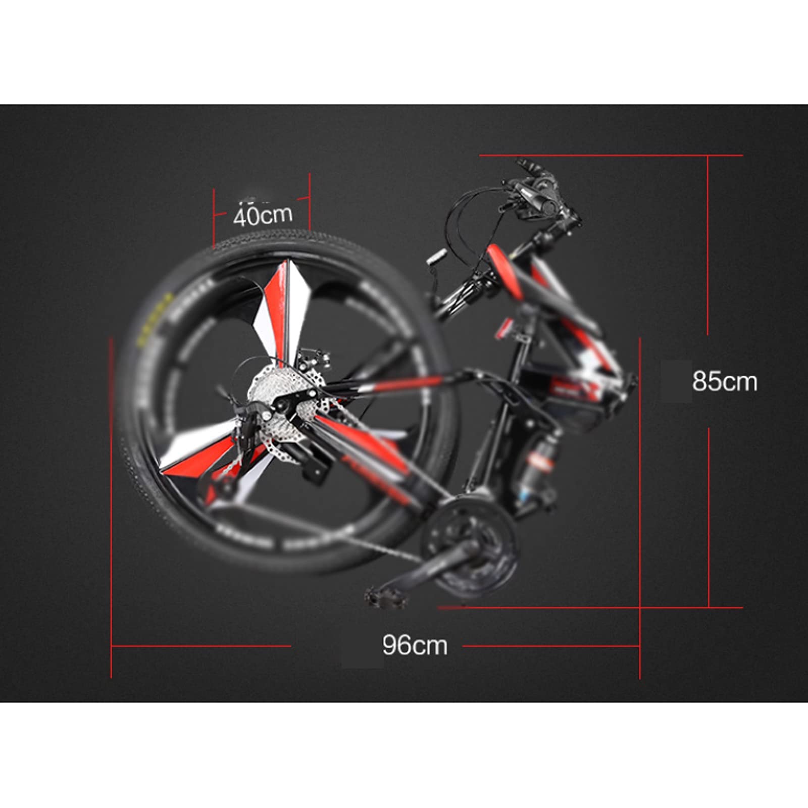 LIANAIzxc Bikes Mountain Bike Folding Variable Speed Cross-Country Double Shock Absorber Soft Tail Racing Bicycle (Color : Red)