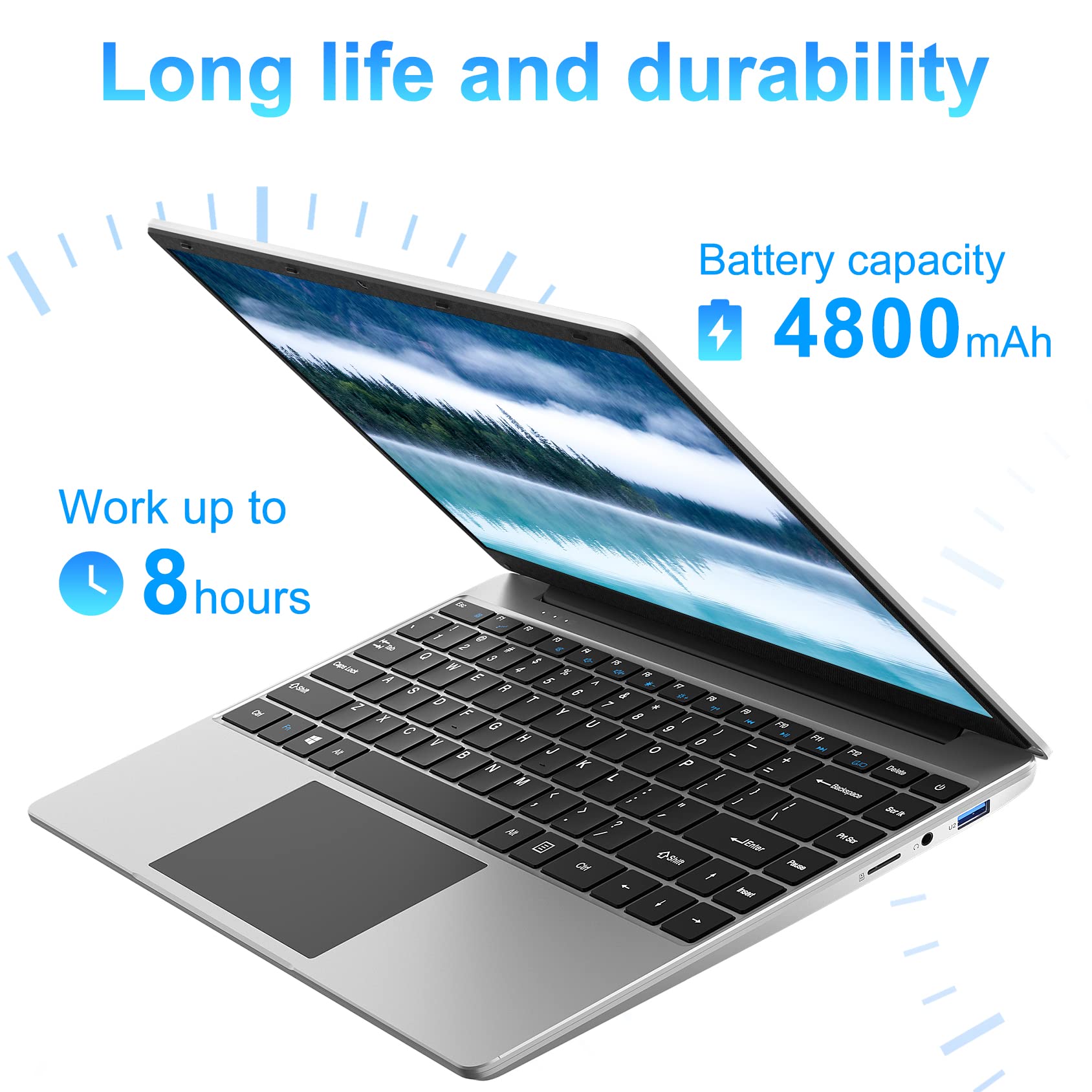 jumper Laptop 12GB LPDDR4 512GB SSD, 14 Inch Windows 11 Laptops Computer with Intel Celeron Quad-Core Processor, 1080p Full HD IPS Screen, 2.4G/5G WiFi, UHD Graphics 600, Stereo Speaker, USB3.0.