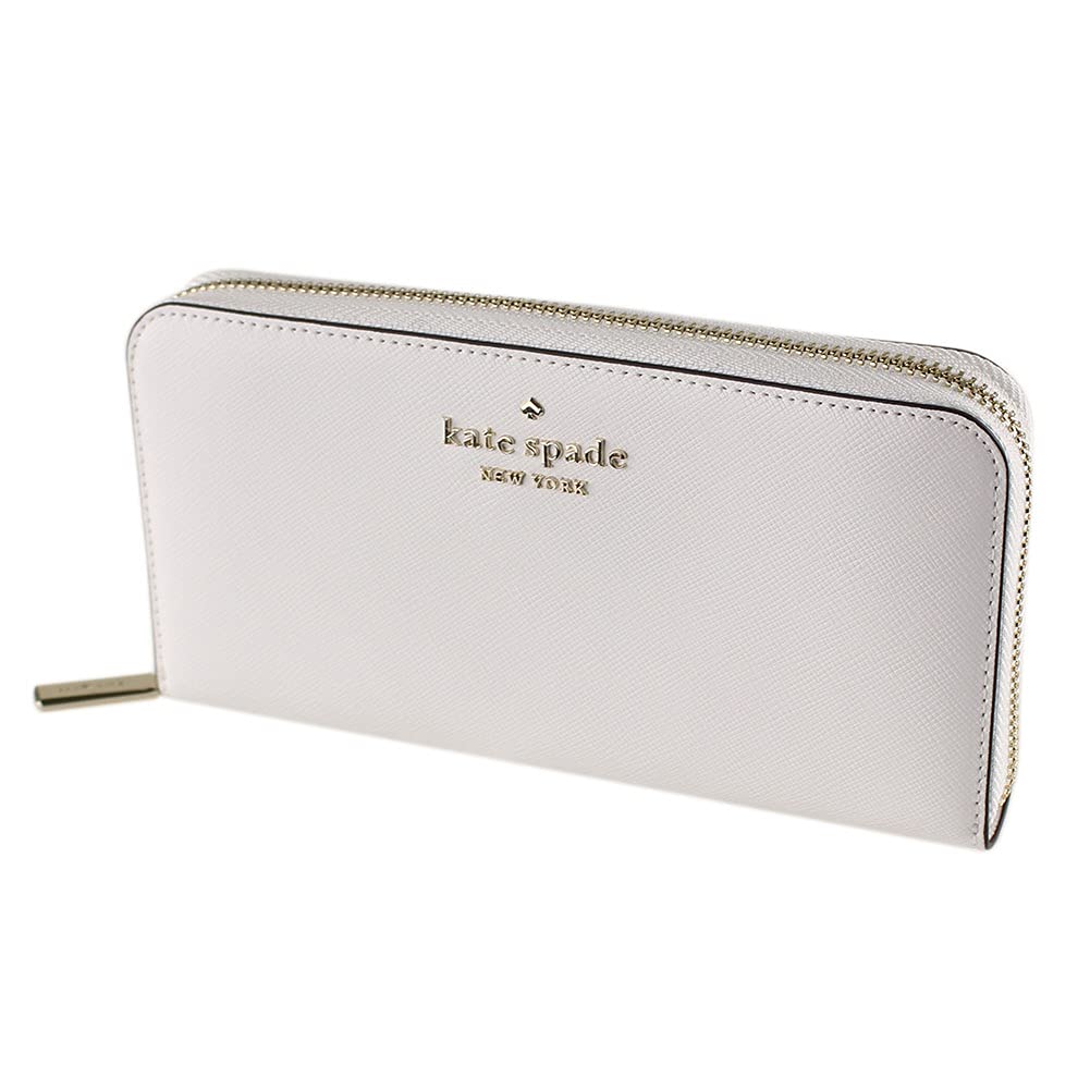 Kate Spade Staci Large Continental Leather Zip Around Wallet In White Dove