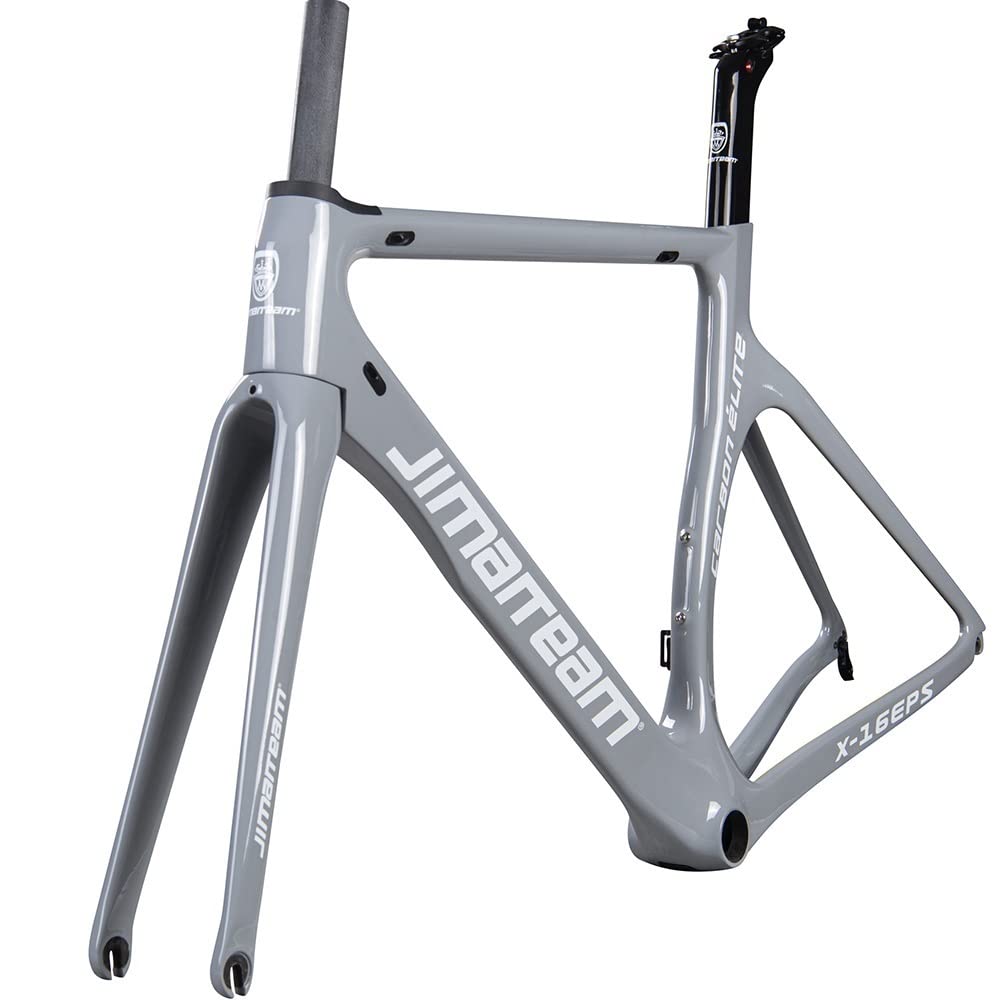OKUOKA Bike Front Suspension Bike Frames Carbon Fiber Road Frame with Fork seat Tube EPS Processing Ultralight Bicycle Accessories 700C Wheel Diameter Multiple (Size : 46cm)
