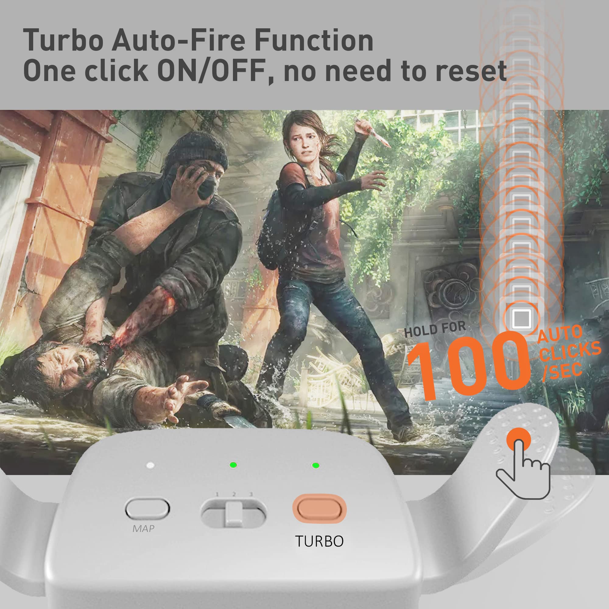 Mytrix Customized Controller with 2 Remappable Paddles for PlayStation 5 (PS5), Programmable Back Buttons with Fast Turbo Auto-Fire, 3 Setup Saving Slots Onboard Switch β White