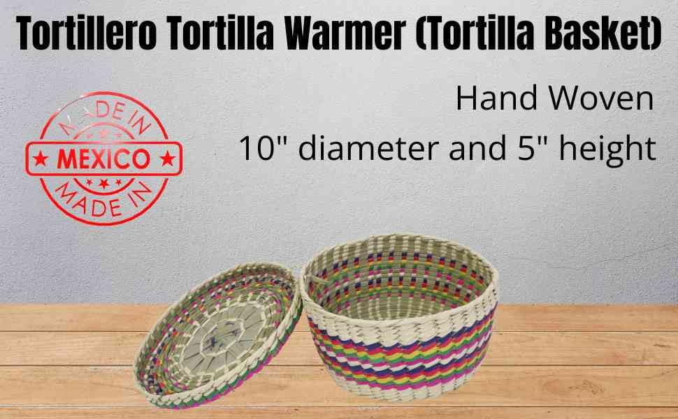 Leos Imports Handmade Mexican Palm Tortilla Basket, Tortillera Made in Mexico