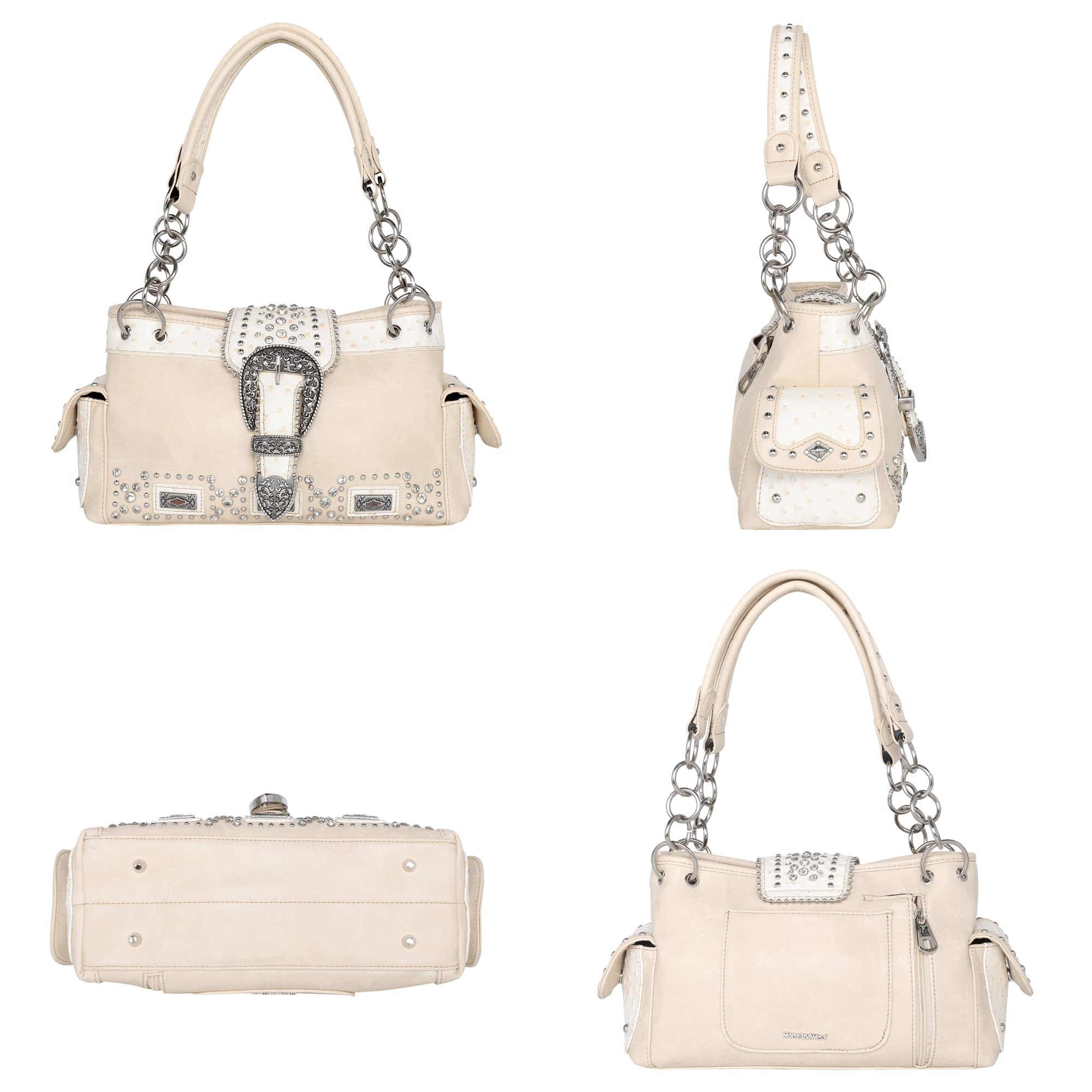 Montana West Western Shoulder Bag for Women Satchel Vegan Leather Western Purses Handbag MW1088G-8085WT