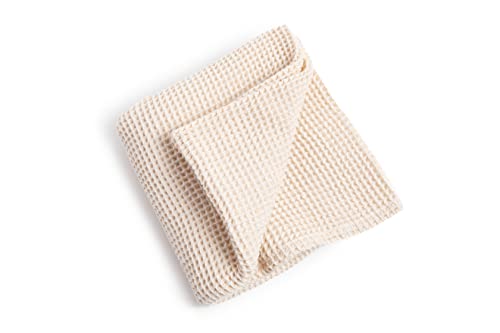 judith + lain Waffle Baby Blanket Boho Knit Swaddle - 39"x39" Neutral Receiving Blankets 100% Cotton | Gender Neutral Baby Registry Newborn Essentials