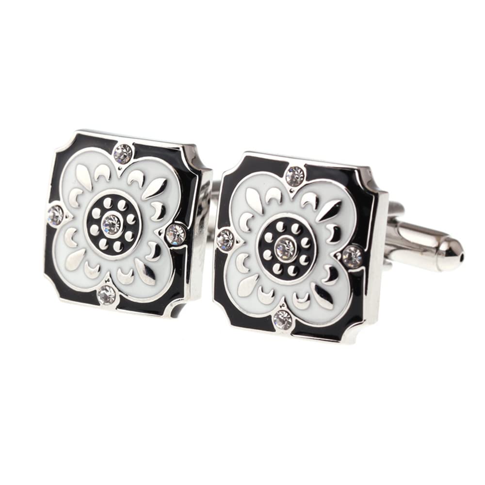 Men's Shirt Cufflinks Square Vintage Carved Men's Cuff French Shirt Sleeve Stud Cuff