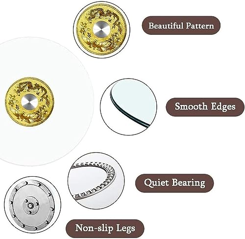 Lazy Susan For Dining Table Kitchen ,Glass Turntable With Aluminum Alloy Bearing, 50/60/70/80/90/100/110cm, Round Tabletop Rotating Tray, Silent & Smooth Spin (Size : 100cm(39.4inch))
