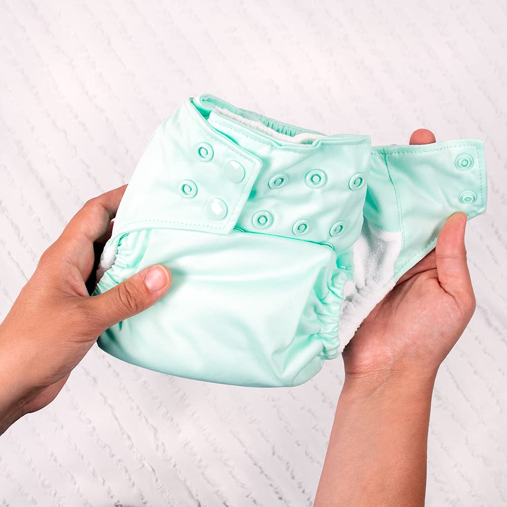 Nicki's Diapers One Size Ultimate All in Snap Cloth Diaper | Adjustable, Washable, and Reusable for Baby Boy or Girl Built Inserts Machine Washable (Candy Cane) (CDAIONDOSULSN)