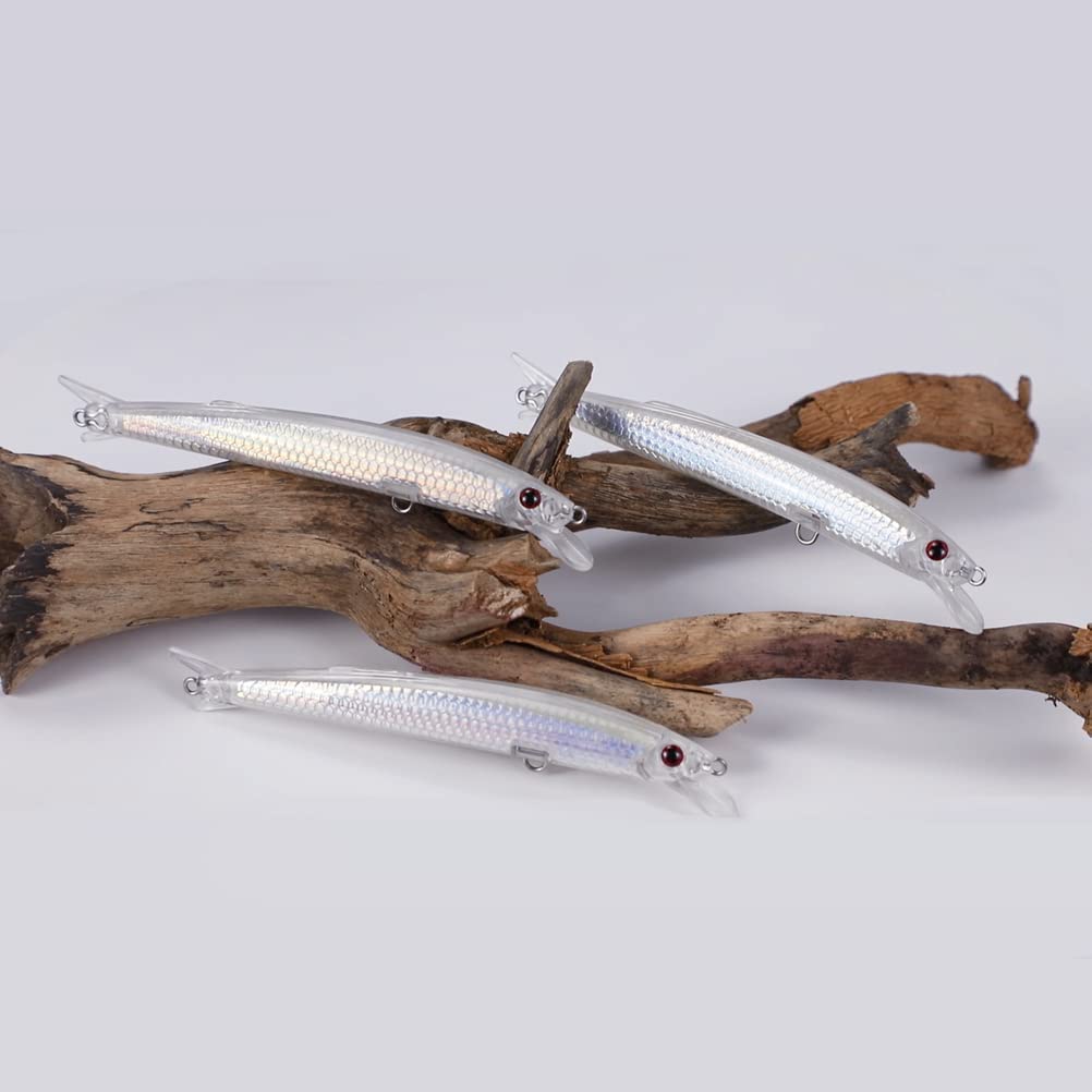 LSPAR Unpainted Fishing Lures Blank Minnow Crankbaits Unpainted Lure Blanks Top Water Unpainted baits 15Pcs