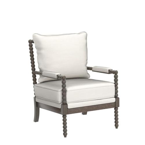 Home Square 2 Piece Linen Fabric Spindle Chair Set with Wood Frame in Beige