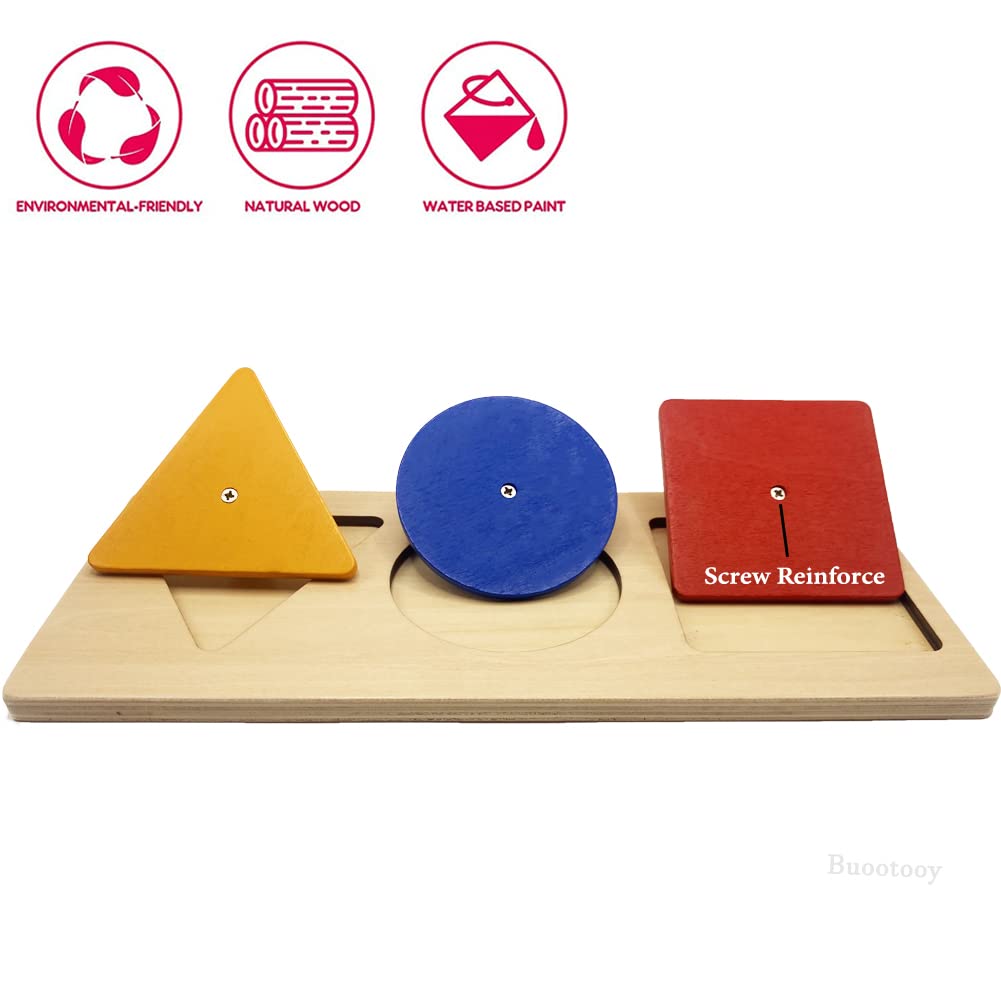 Montessori Baby's First Shape Sorter Shape Puzzle Jumbo Knob Puzzle Toddler Puzzles Preschool Learning Material Puzzles for Toddlers 1-3