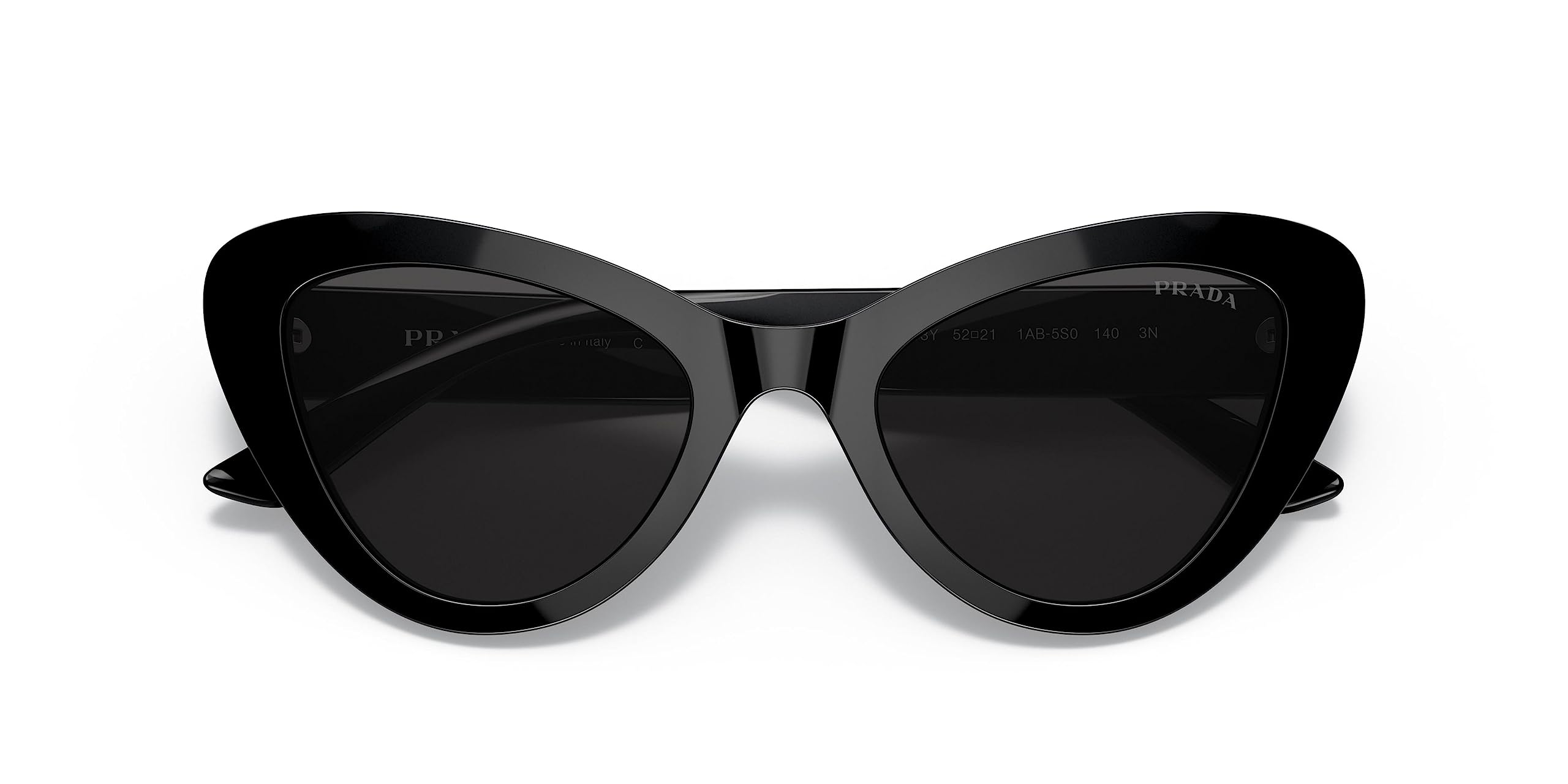 Prada PR 13YS 1AB5S0 Grey Plastic Cat-Eye Sunglasses Grey Gradient Lens