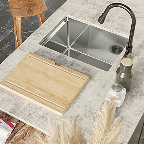MENSARJOR 14 x 19 Inch Workstation Undermount Single Bowl 16 Gauge handmade NEW MODEL Stainless Steel Kitchen sink …