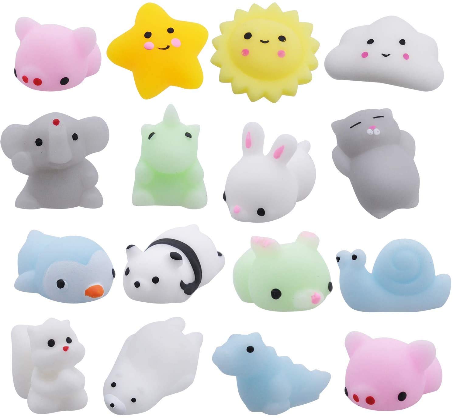 JOYIN 48 Mochi Squishy Toy Prefilled Easter Eggs, Kawaii Stress Reliever Squishy Toys Inside for Easter Theme Party Favor, Easter Eggs Hunt, Basket Filler, Classroom Prize Supplies
