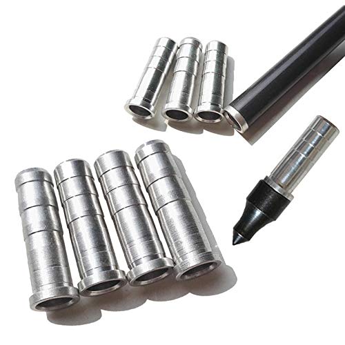 JJZS 12pack Archery Arrow Aluminum Inserts for 0.244’’ Carbon Arrow Shaft, Practice Field Points Inserts Adapter 6.2mm Fit Compound Bow Recurve Bow Target Shooting