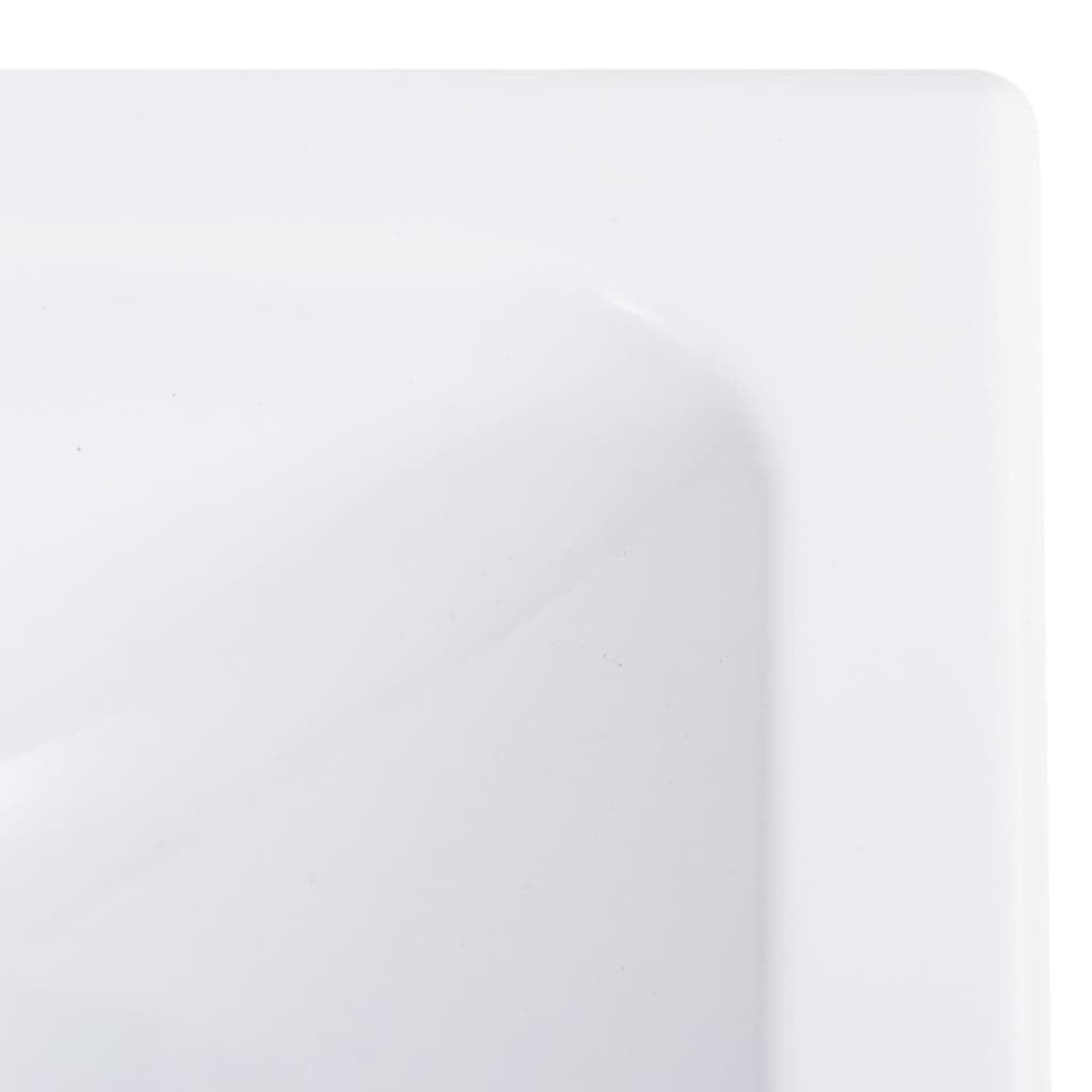 Wash Basin 15.7"x8.7"x3.5" SMC White,Durable Bathroom Wash Basin with Faucet Hole for Countertop or DropIn Installation Bath Fixtures,Bathroom Sinks