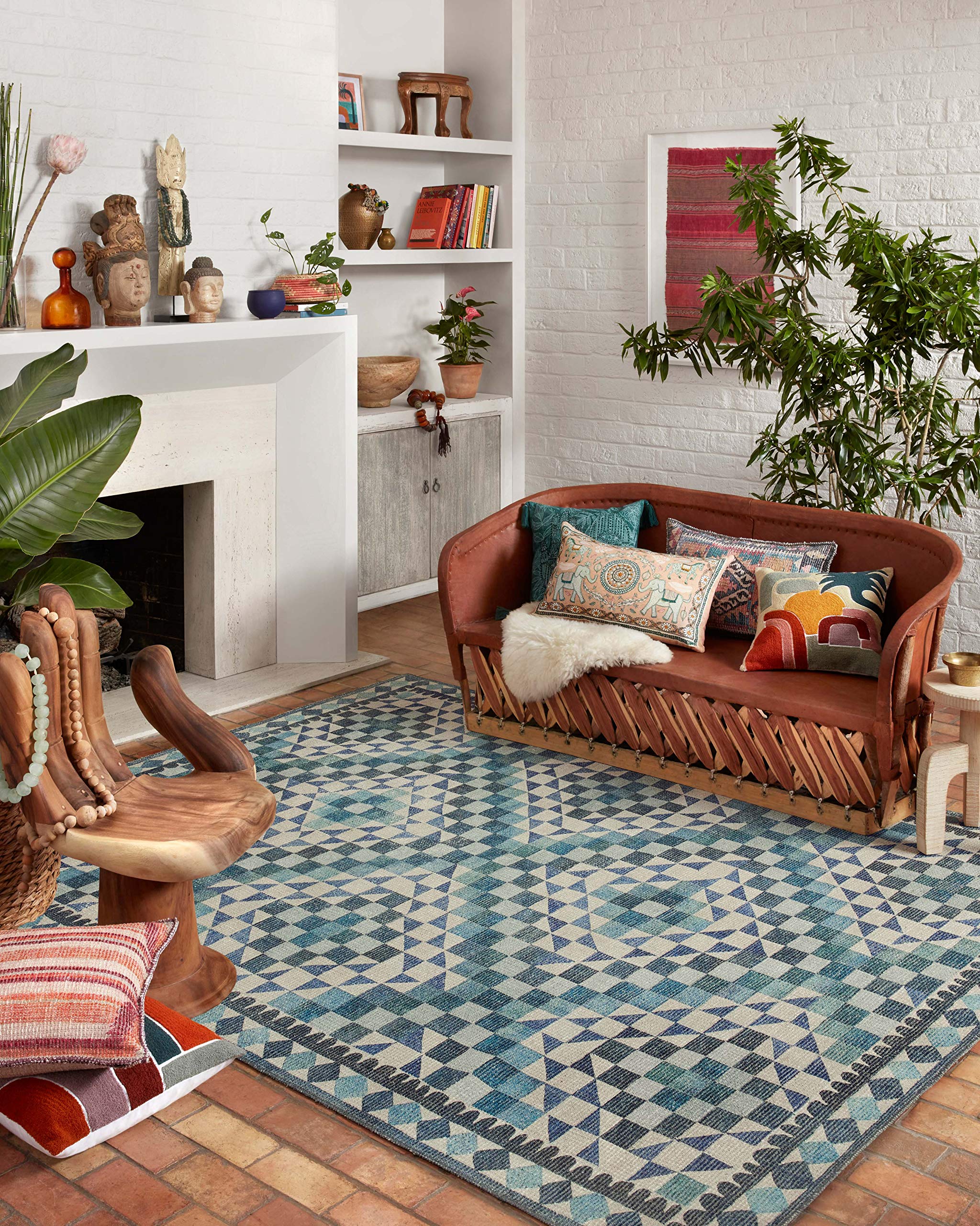 Justina Blakeney x Loloi Malik Collection MAL-05 Graphite / Fiesta 18" x 18" Sample Rug