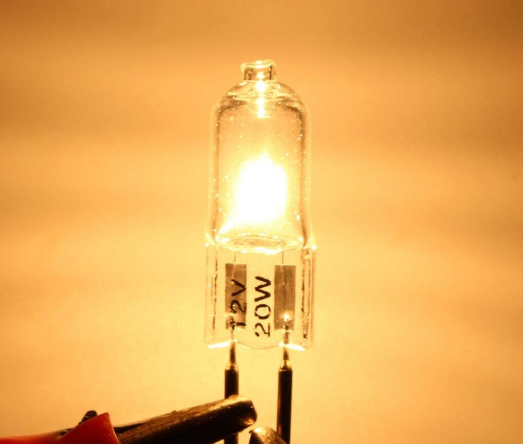 JKLcom G5.3 Halogen Bulbs 20 Watt G5.3 12V 20W Halogen Bulbs JC Bi-Pin Base Light 20 Watt 12 Volt Halogen Light Lamps,Low Voltage 12V,Clear Glass Lens,Warm White 2700K,10 Pack