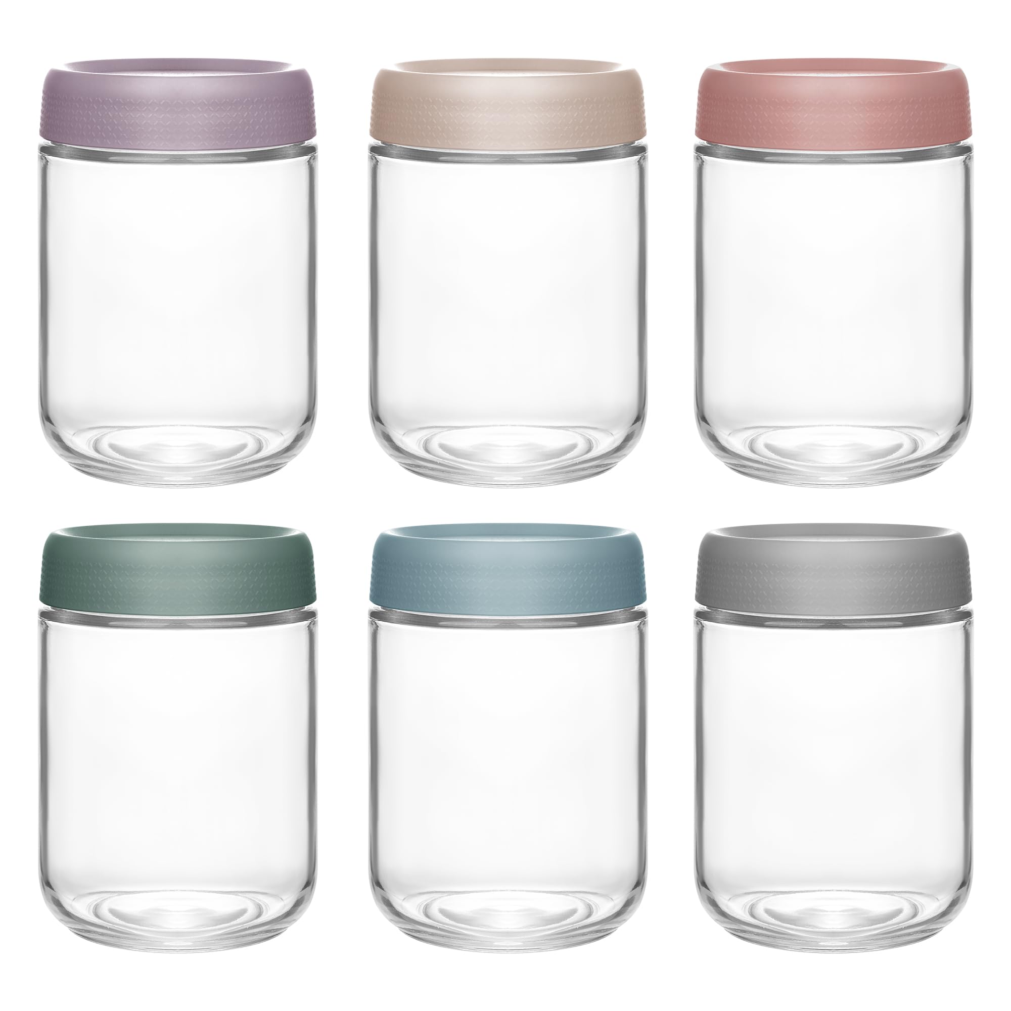 Xileanalee Overnight Oats Containers with Lids 6 Pack-16 Oz Mason Jar with Lids-Overnight Oats Jars Glass Food Storage Containers for Chia Seed Pudding Salad Cereal Coffee Spices