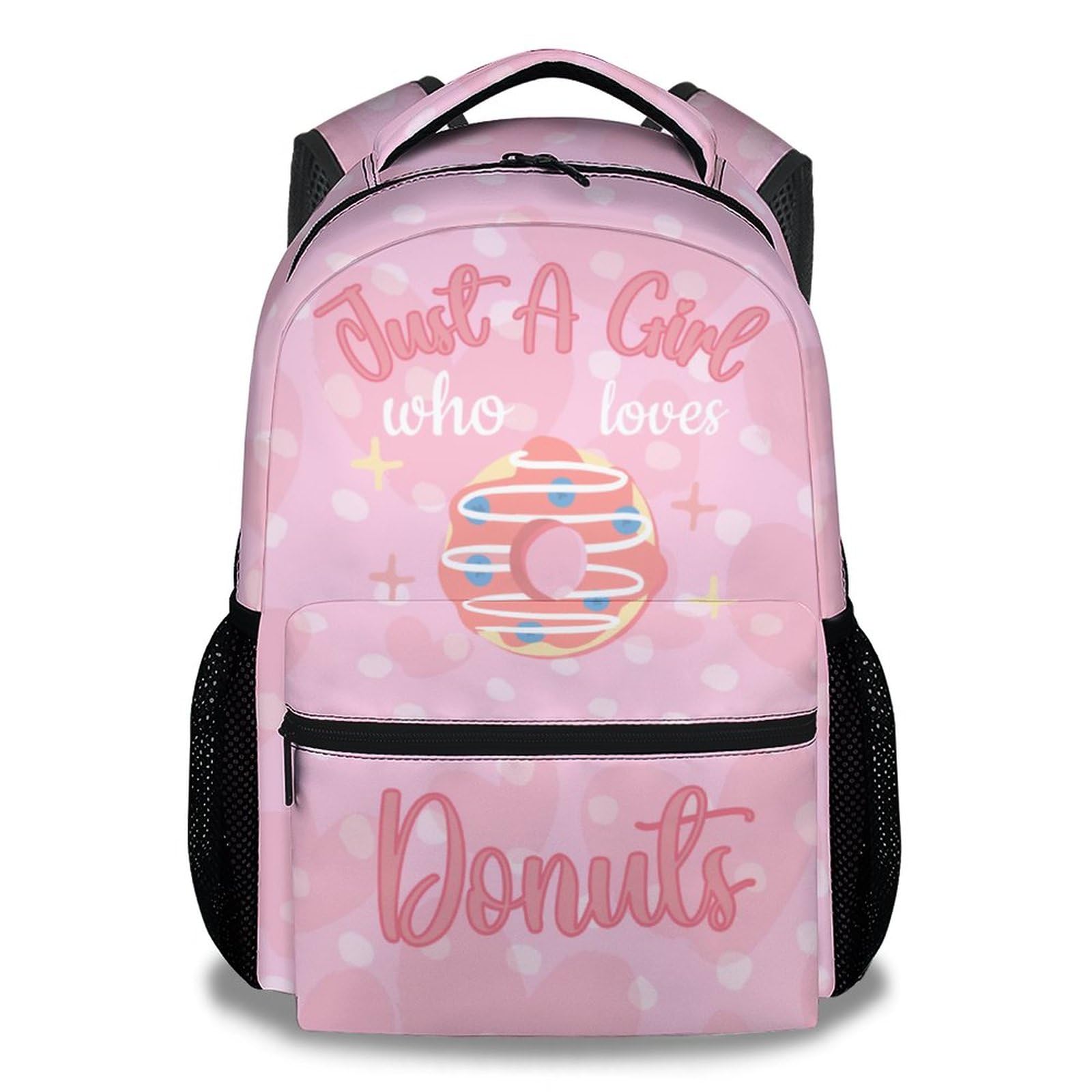 KNOWPHST Donut Backpacks for Girls - 16 Inch Cute Backpack for School - Pink, Large Capacity, Durable, Lightweight Bookbag for Kids Travel
