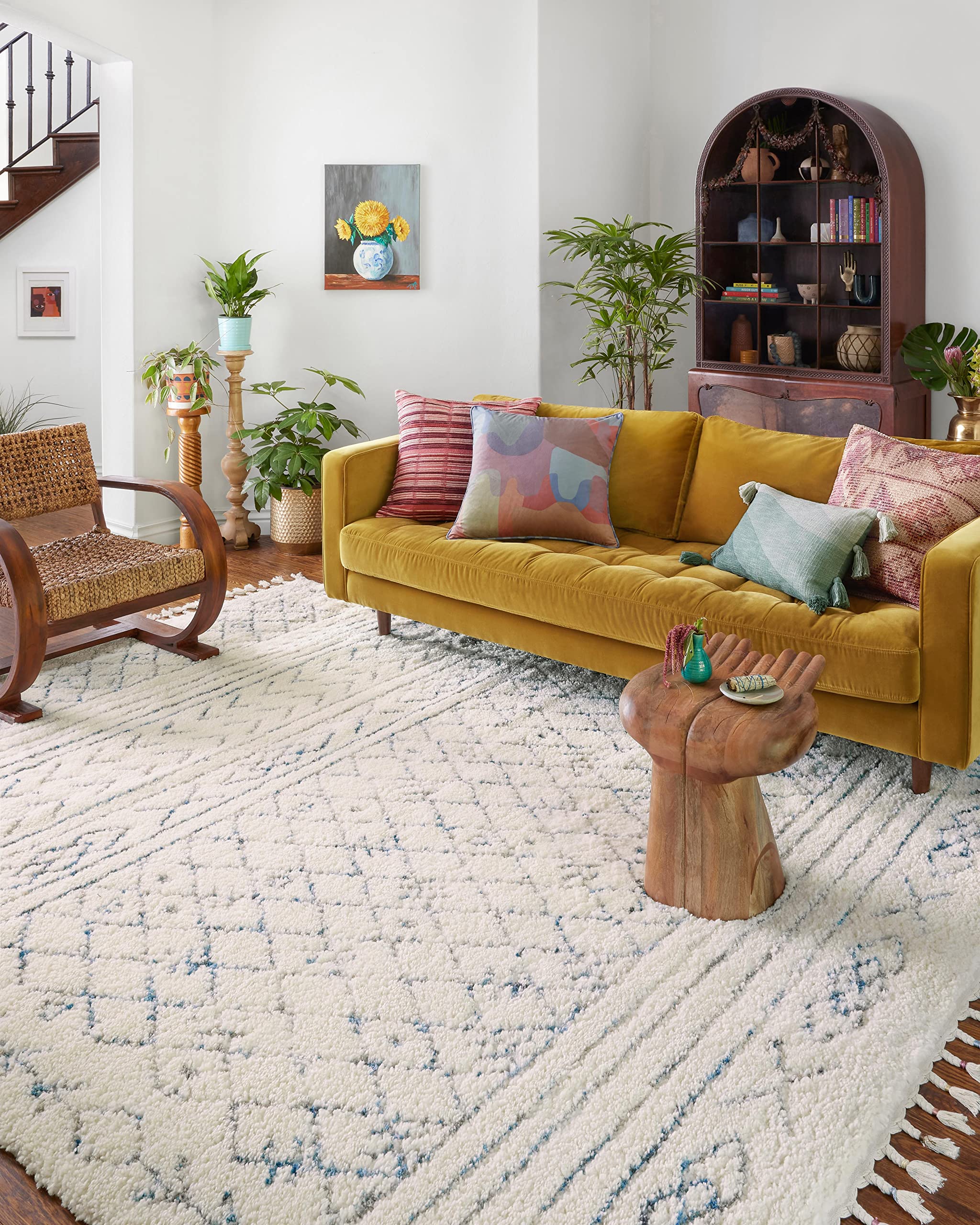 Loloi Justina Blakeney Ronnie Collection RON-02 Ivory/Sky 2'-2'' x 3'-9'' Accent Rug