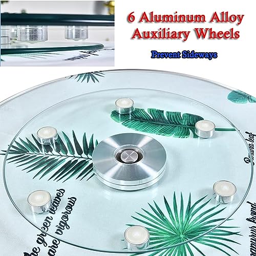 Lazy Susan Tempered Glass Turntable Dining Table Centerpiece Large Tabletop Rotating Tray Clear Serving Plate Round (Size : 100cm/39.4in)