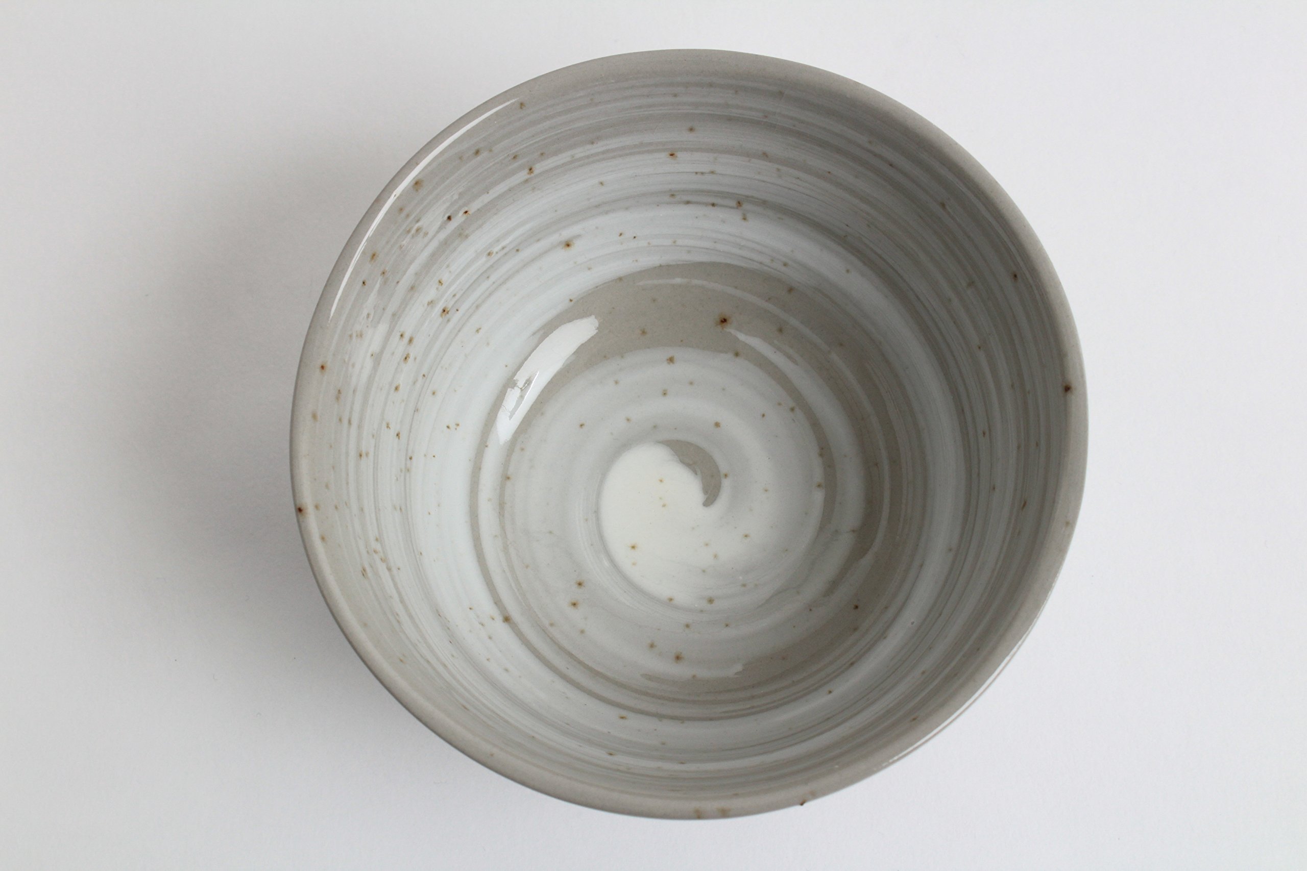 Mino ware Japanese Pottery Rice Bowl Running Rabbits Gray Sanaegama made in Japan (Japan Import) KSC002