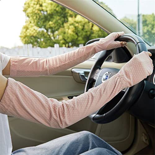 Long Driving Riding Gloves Thin Section Half Finger Arm Guard Arm Sleeve Sleeve Hand Sleeve Summer Women's (Color : C, Size : 54 * 7cm)