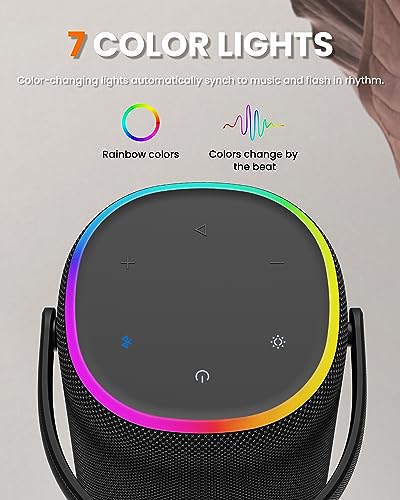ZICOROOP Bluetooth Speakers,50W Portable Bluetooth Speaker with IPX7 Wireless Waterproof, Stereo Sound, Long-Lasting Battery,Handle,Crystal Clear,Rich Bass,8000mAh