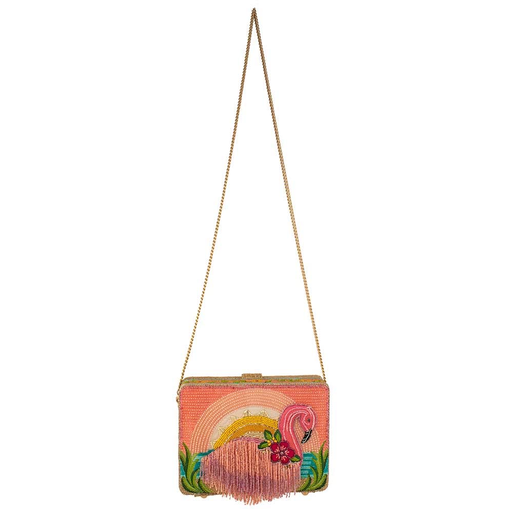 Mary Frances Pink Tropics Crossbody Flamingo Handbag, Multi