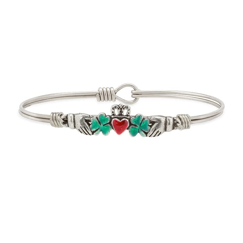 Luca + Danni Claddagh Medley Bangle Bracelet For Women - Brass Tone Regular Size Made in USA