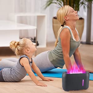 Mopoin Flame Diffuser Humidifier, USB Ultrasonic Aromatherapy Air Diffuser, 240ml Essential Oil Diffuser with 8 Flame Color, Waterless Auto Shut-Off Protection for Bedroom Home, Office, Yoga