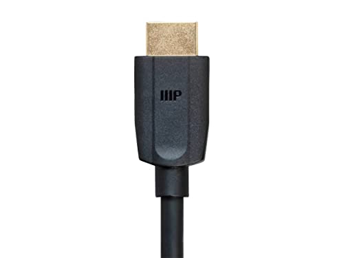 Monoprice 8K Ultra High Speed HDMI Cable - HDMI 2.1, 8K@60Hz, 4K@120Hz, 48Gbps, HDR, VRR, 10ft, No Logo, Black (Pack of 5)